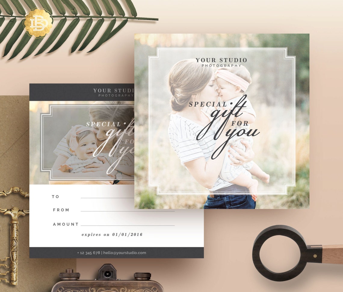 Photography Gift Certificate Template Gift Card Design Photo - Etsy