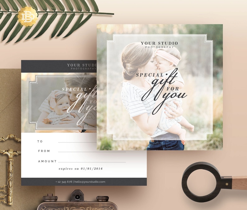 Photography Gift Certificate Template Gift Card Design Photo - Etsy