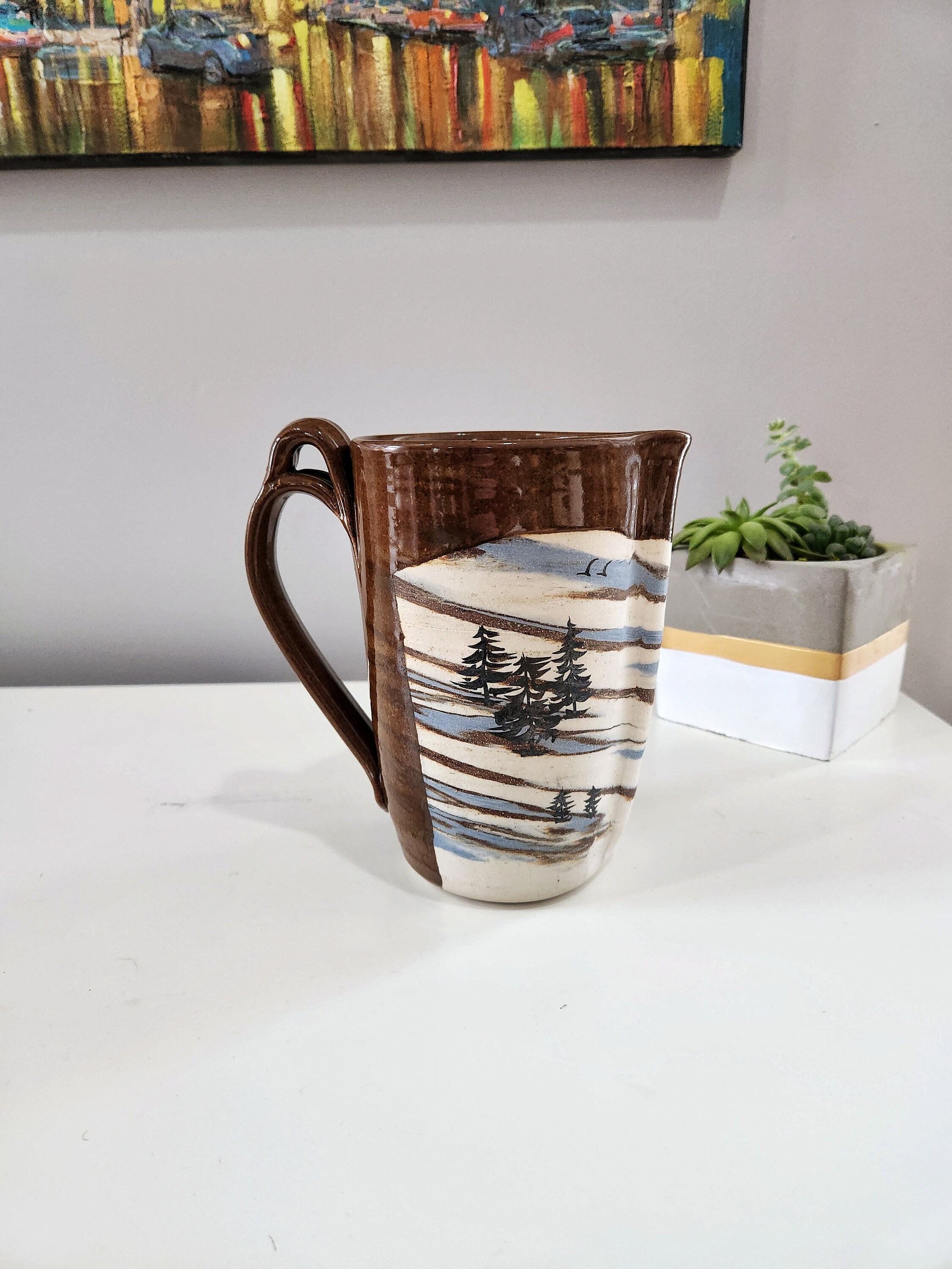 Vintage Earth Park Pottery Pitcher Ceramic Pitcher With Woodland ...