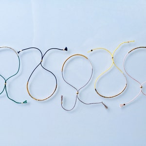 Black and Gold String Bracelet/ Minimalist Bracelet / Adjustable ...