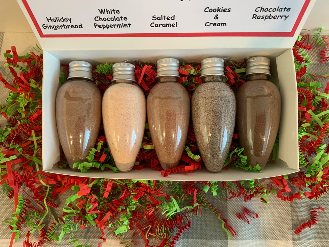 Set of 5 Hot Chocolate Filled Ornaments Secret Santa Santa Gram Teacher ...