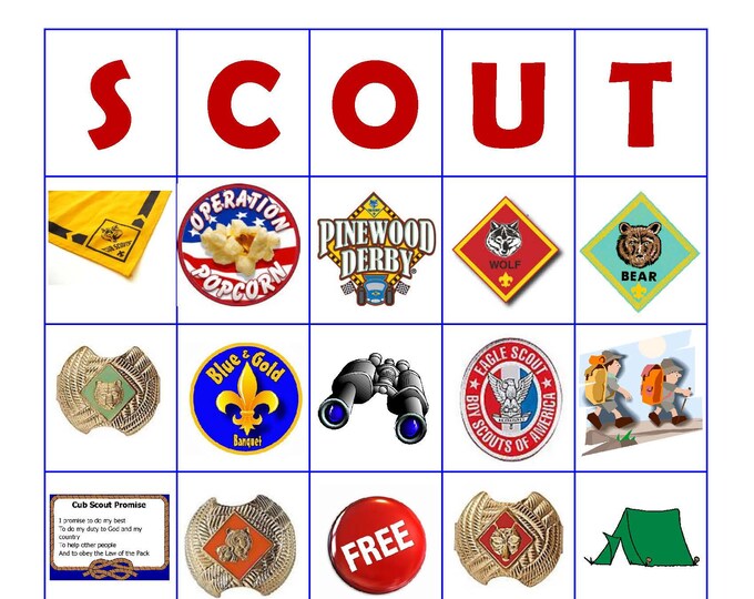 50 Card Cub Scout Bingo | Etsy