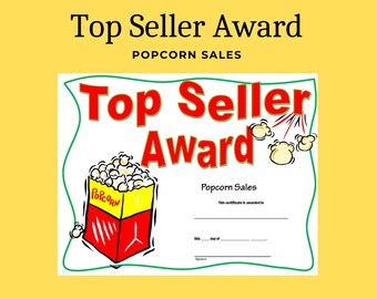 Cub Scout Popcorn Seller Award Certificate - Etsy
