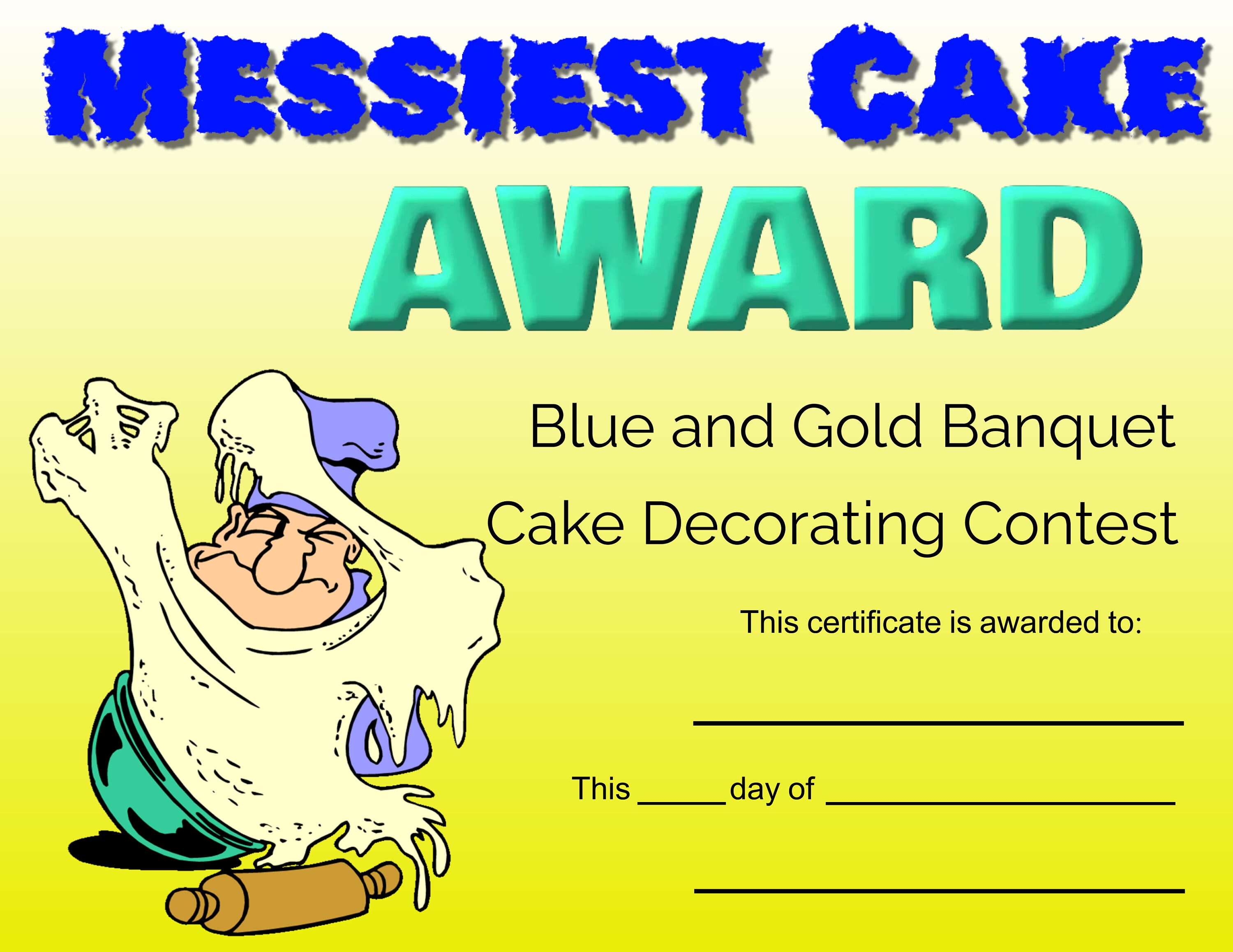Messiest Cake Award for Cub Scout Blue and Gold Banquet 2023 Design - Etsy