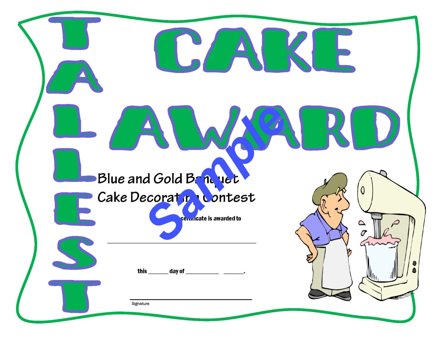 Tallest Cake Award - Blue and Gold Banquet Cake Decorating Contest ...