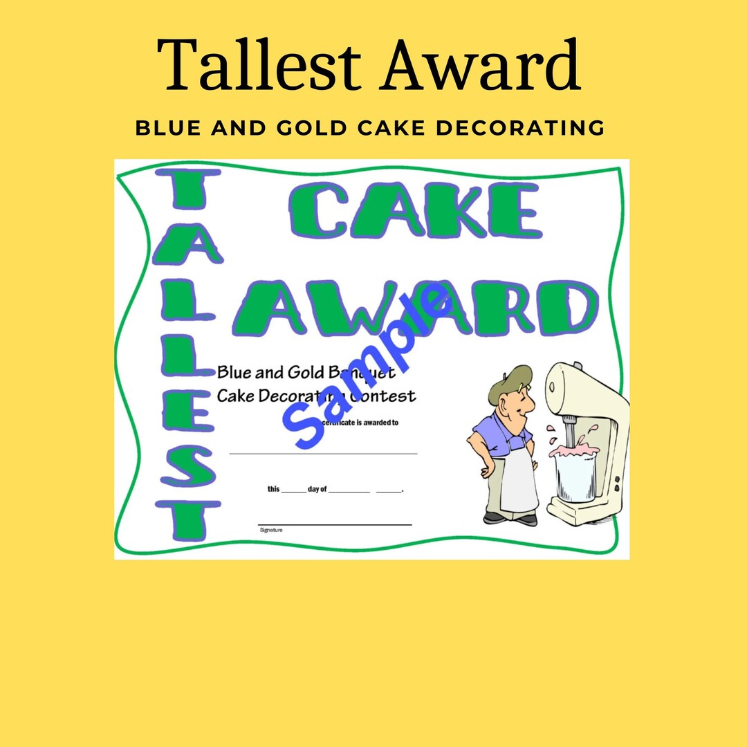 Tallest Cake Award - Blue and Gold Banquet Cake Decorating Contest ...