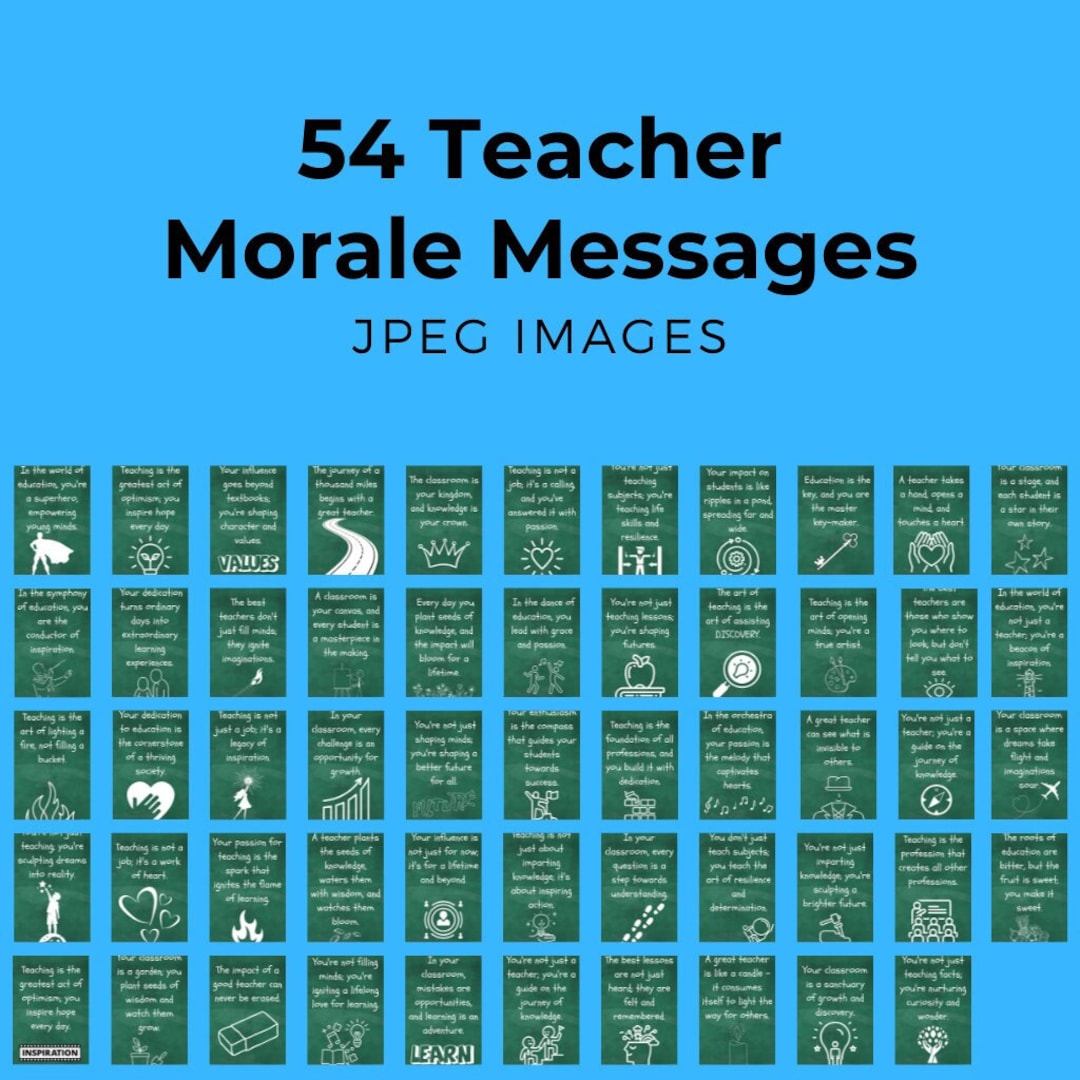 54 Teacher Morale Messages JPEG Images - Etsy