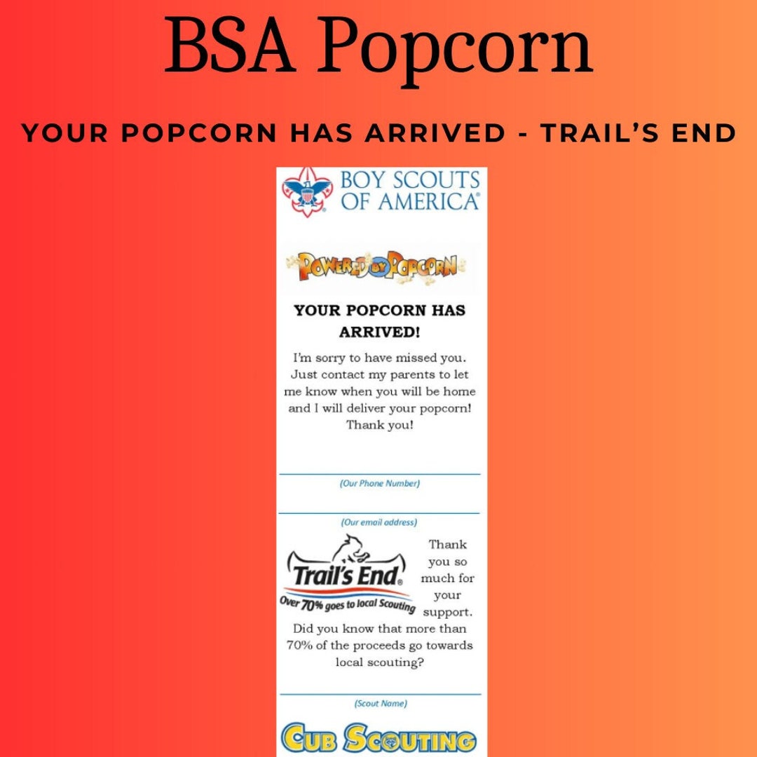 Boy Scout Popcorn your Popcorn is In Card - Etsy