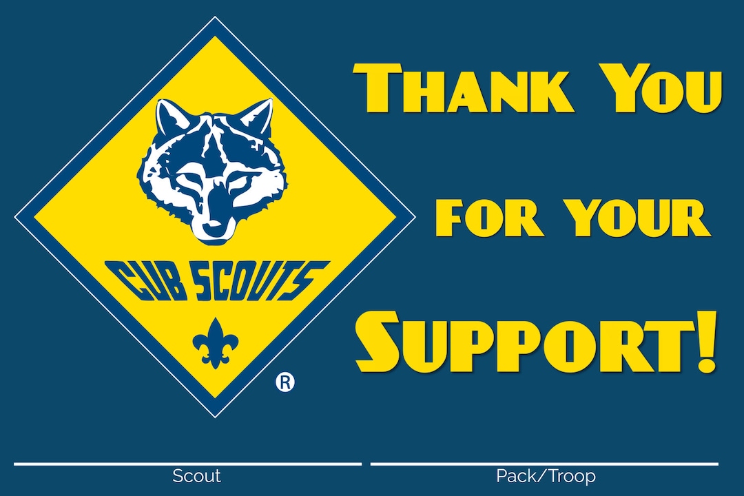 Cub Scout thank You for Your Support Card 2023 - Etsy