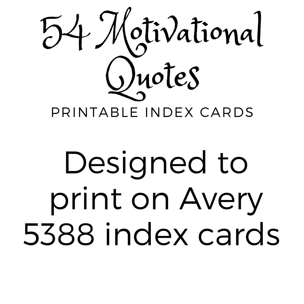 54 Motivational/inspirational Quote Printable Index Cards - Etsy