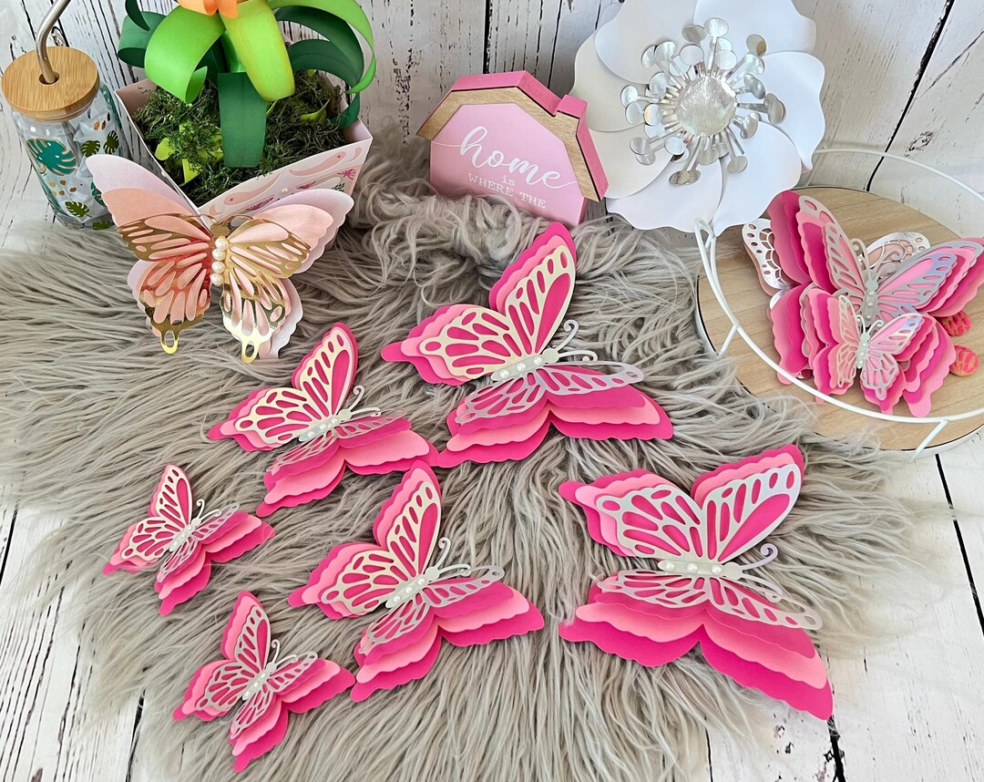 Paper Butterfly Decor: 6-piece 3D Butterfly Wall Art - Etsy