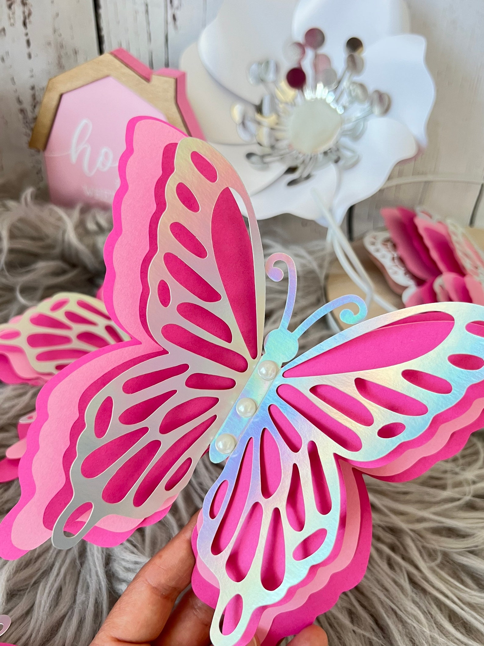 Paper Butterfly Decor: 6-piece 3D Butterfly Wall Art - Etsy