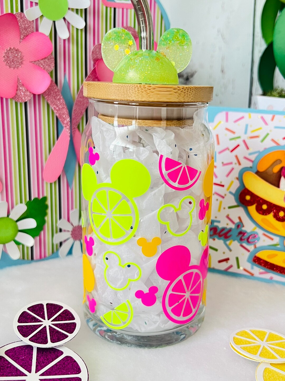 Lemon Mouse Head Glass Lemon Head Glass Colorful Lemon Mouse - Etsy