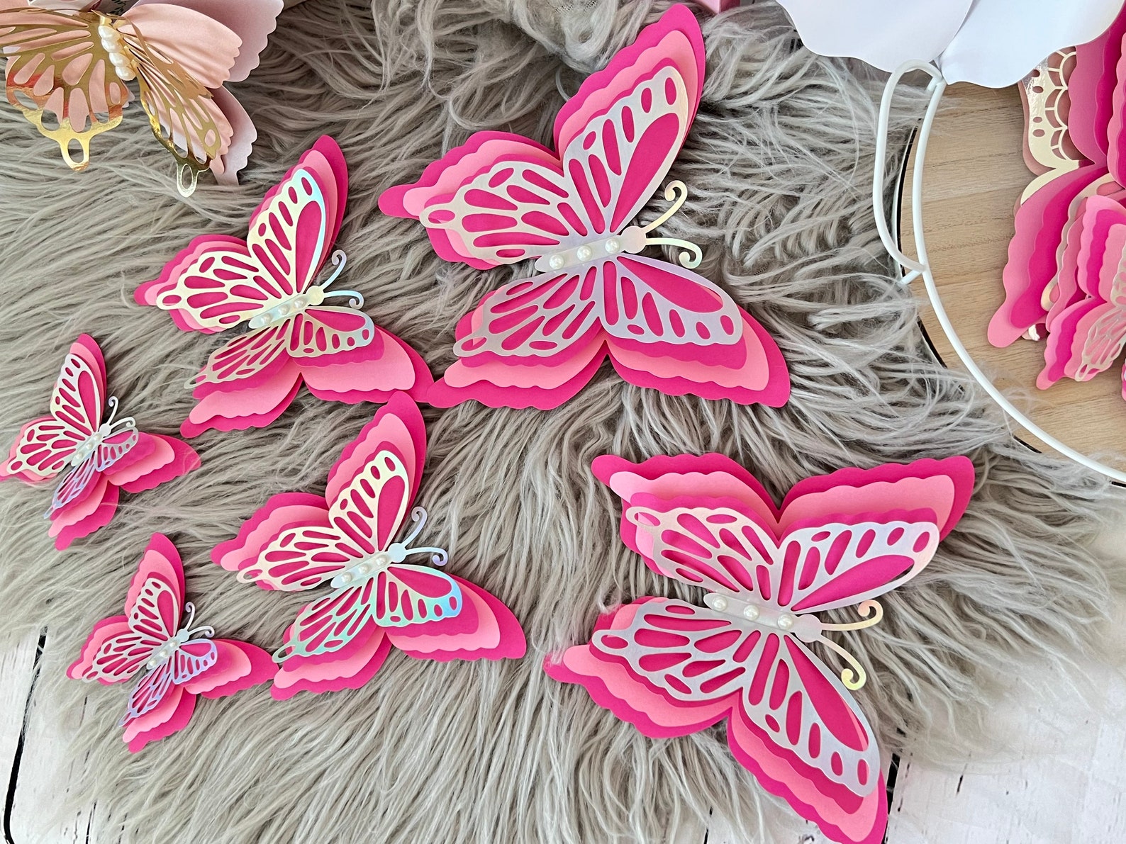 Paper Butterfly Decor: 6-piece 3D Butterfly Wall Art - Etsy