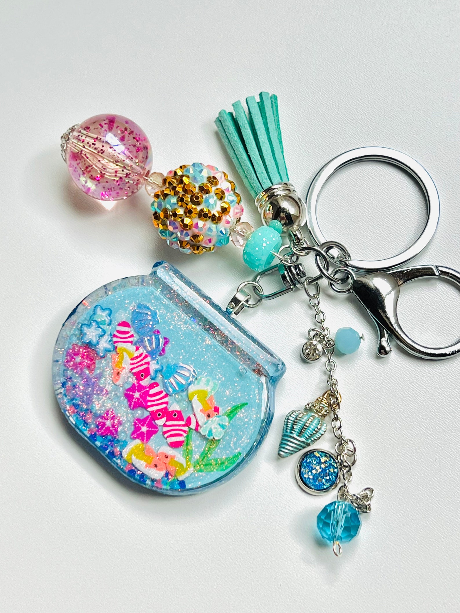 Fish Tank, Cute Fish, Keychain, Fish Tank Keychain, Glitter, Glitter ...