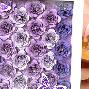 Rolled Flowers shadow box personalize Flowers shadow box | Etsy