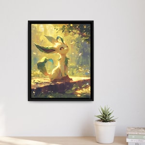 Eeveelution Leafeon Anime Art, Bedroom Art, Gamer Home Decor, Printable ...