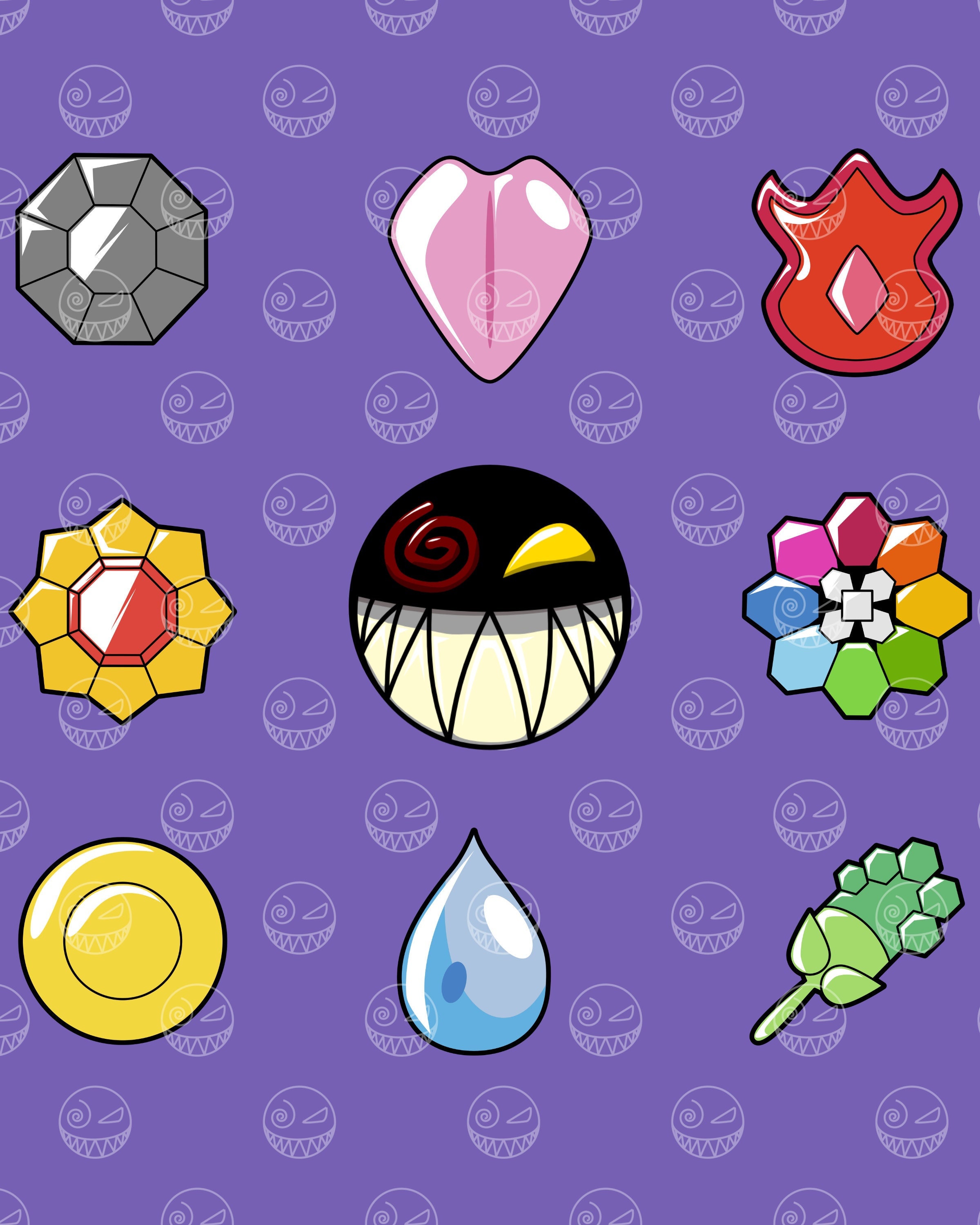 Indigo League Badges SVG, PNG, EPS for Vinyl Cutters Pokémon Gym Badges ...