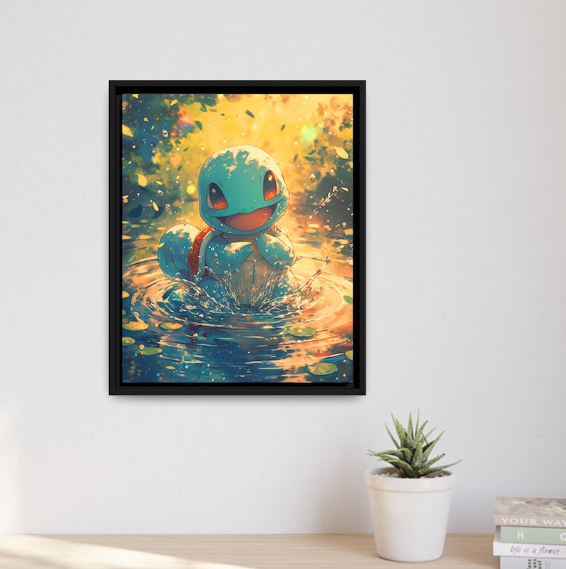 The Cutest Turtle Squirtle Anime Art Gamer Home Decor First Generation ...