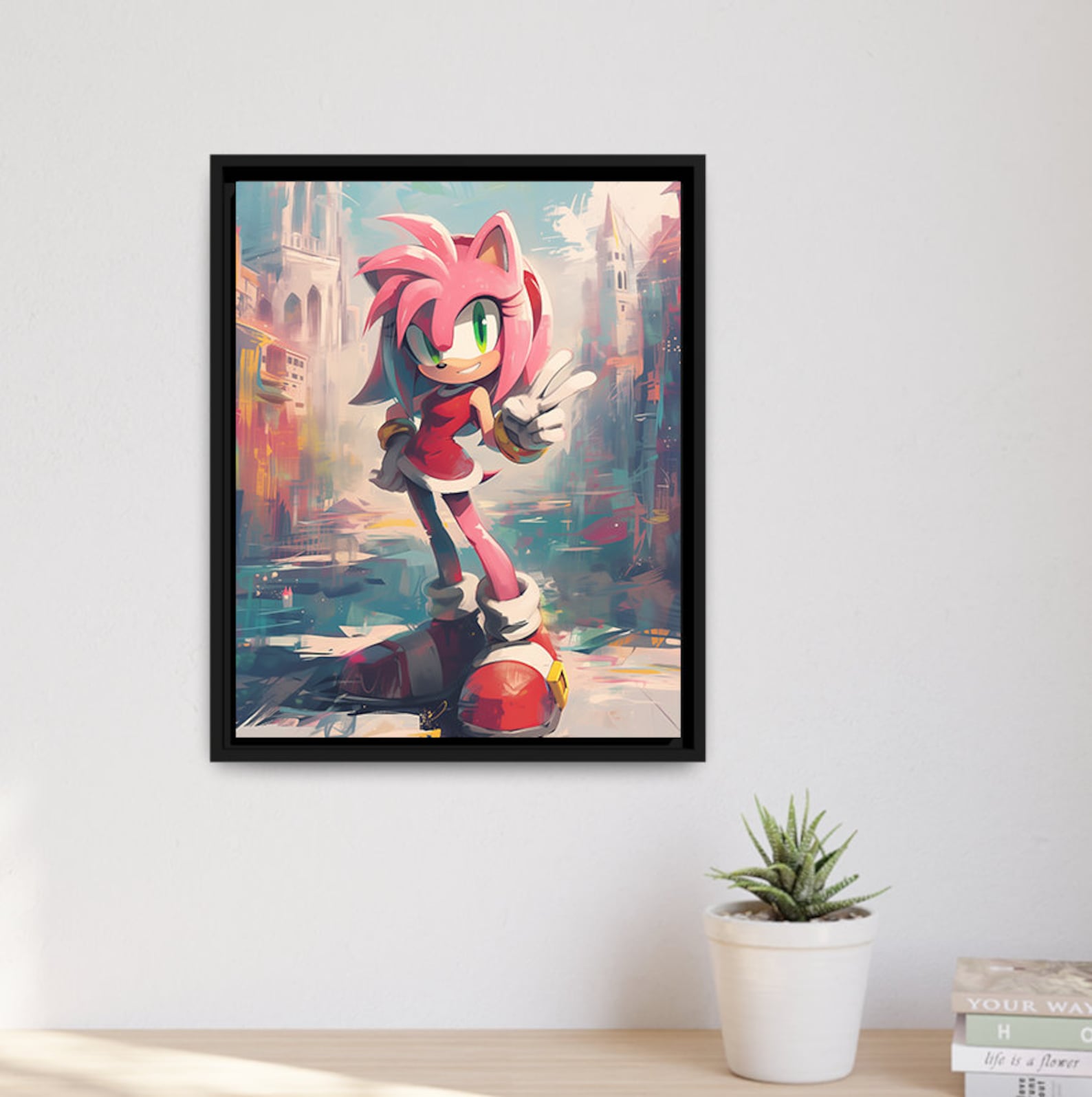 AI - Amy Rose, Cute Pose for the Camera, Gamer Poster Art - Etsy