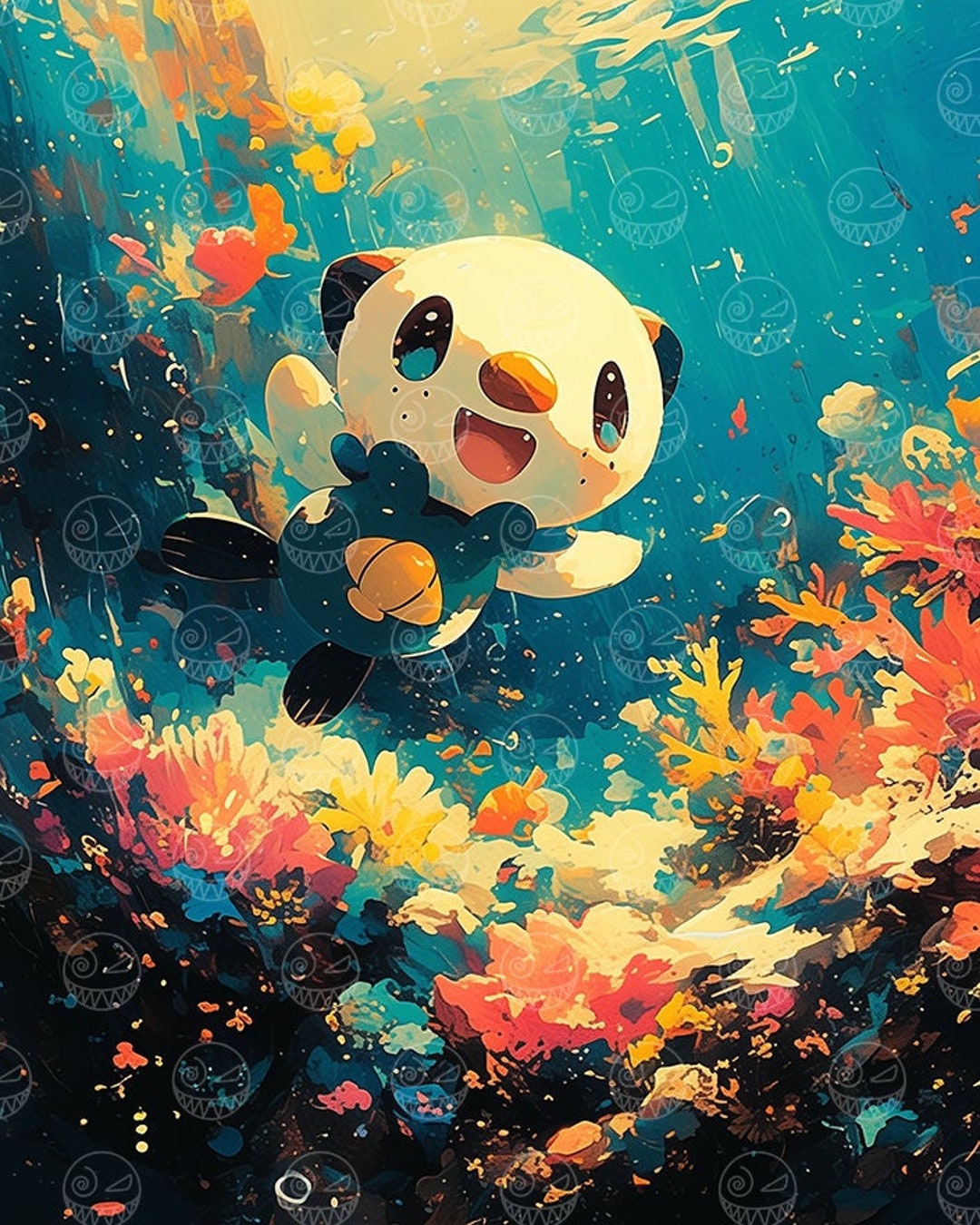 Pokemon Poster Oshawott Anime Art Gamer Home Decor Fifth Generation ...