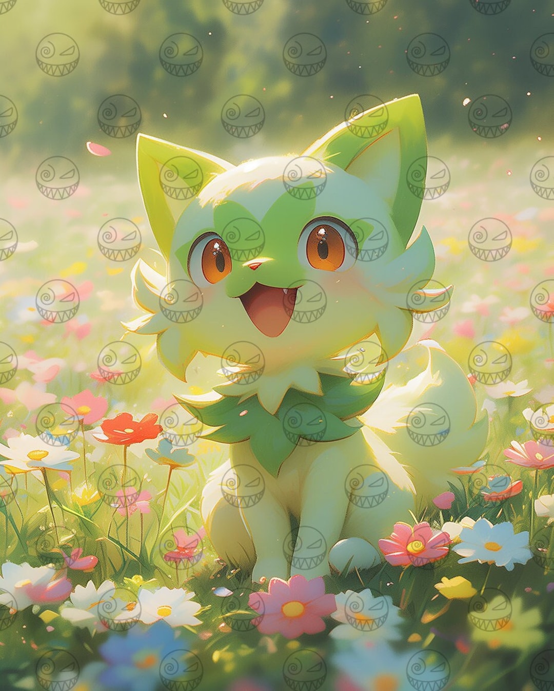 Pokemon Poster Sprigatito Anime Art Gamer Home Decor Printable Wall Art ...