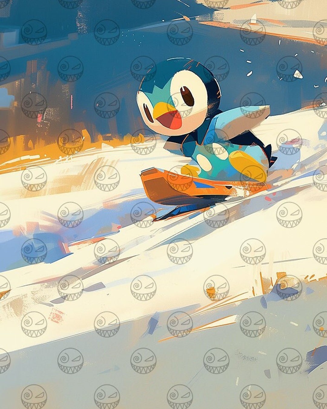 Pokemon Poster Piplup Anime Art Gamer Home Decor Forth Generation ...