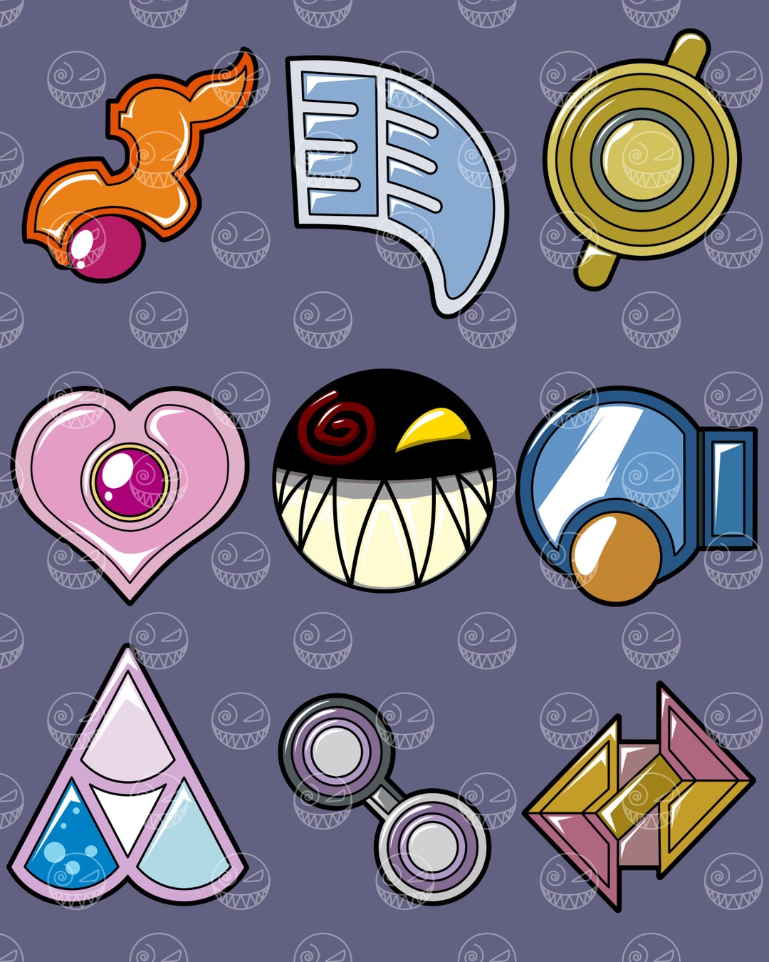Hoenn League Badges SVG, PNG, EPS for Vinyl Cutters - Pokémon Gym ...