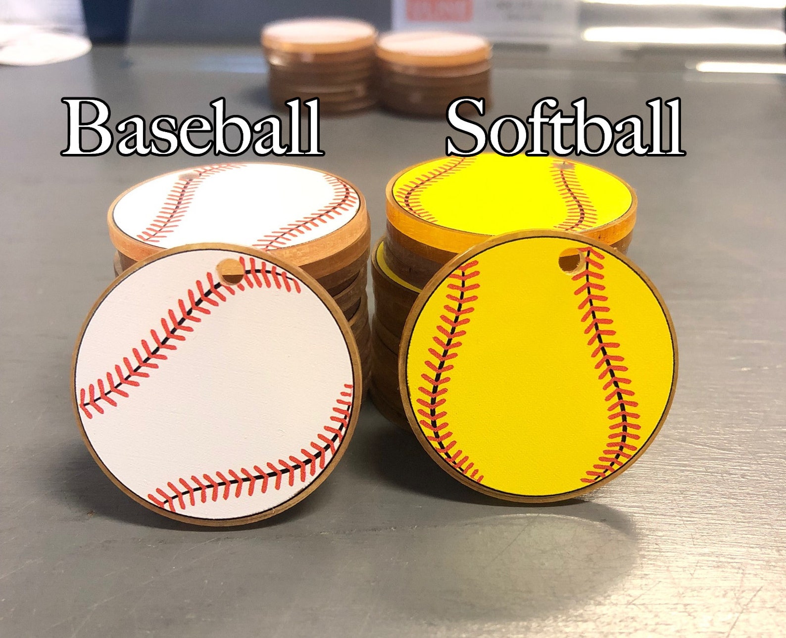 Baseball or Softball 10 Count Acrylic Discs Acrylic Keychain - Etsy