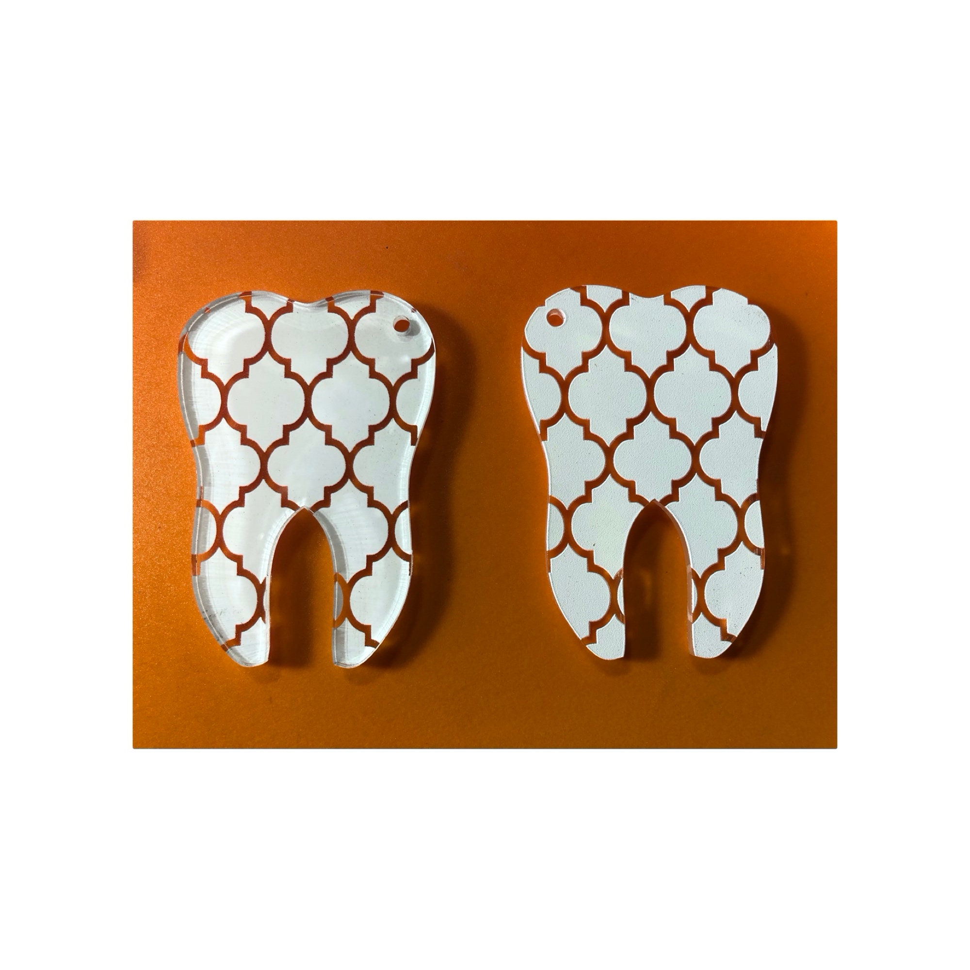 Tooth Shaped Acrylic Blanks Moroccan Design UV Printed on - Etsy