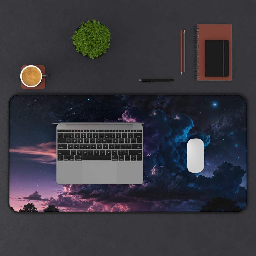 Storm Cloud Desk Mat, Weather Desk Pad, Office Workspace Decor, Unique ...