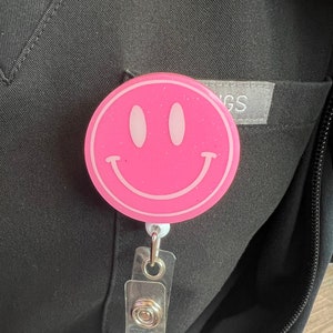 Smiley Face Badge Reel - Etsy