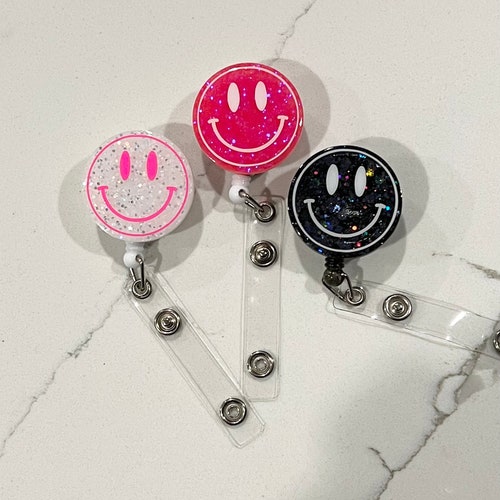 Smiley Face Badge Reel/badge Reel Nurse/cute Badge Reels/retro - Etsy