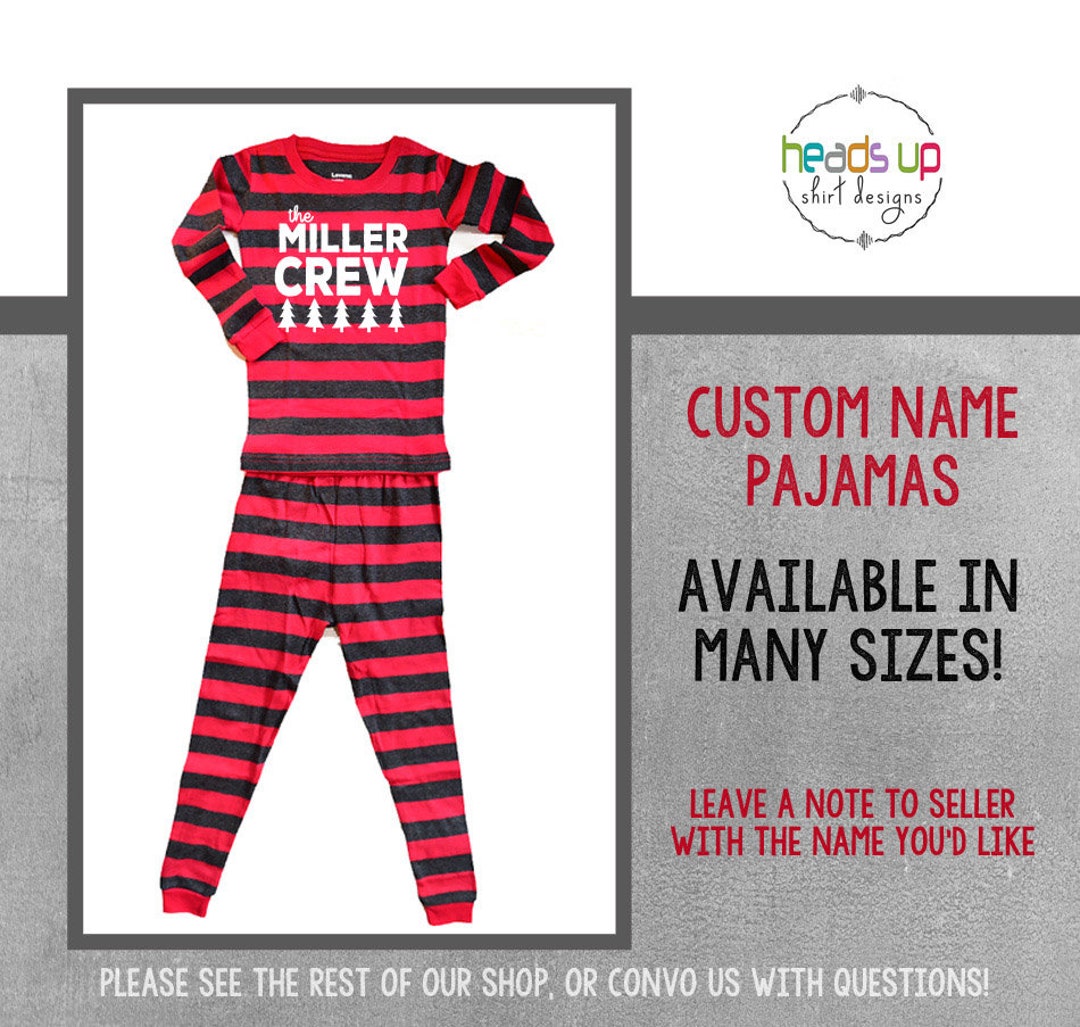 Custom Christmas Pajamas Family Name Personalized Matching Family Xmas ...