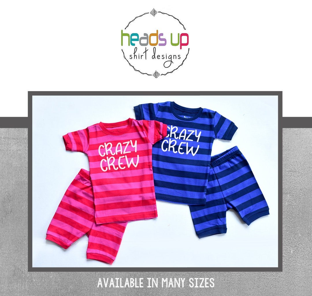 Crazy Crew Summer Pajamas, Kids Siblings Matching Pj's Cousins Trendy ...