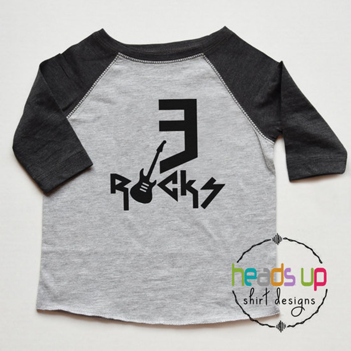 Three Rockstar Birthday Shirt Boy/girl Raglan 3 Rocks | Etsy
