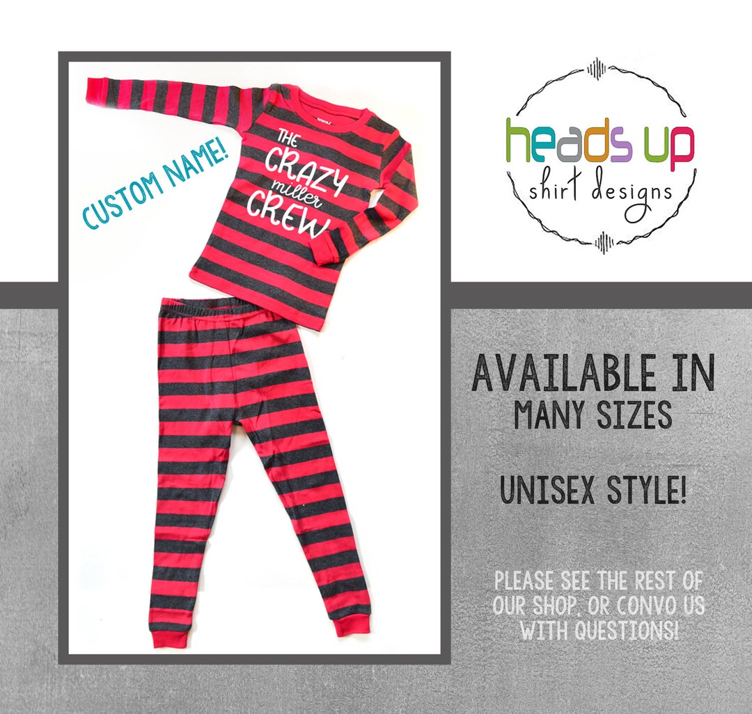 Custom Family Pajamas Personalized Crazy Crew Cousins Pjs Kids Boy Girl ...