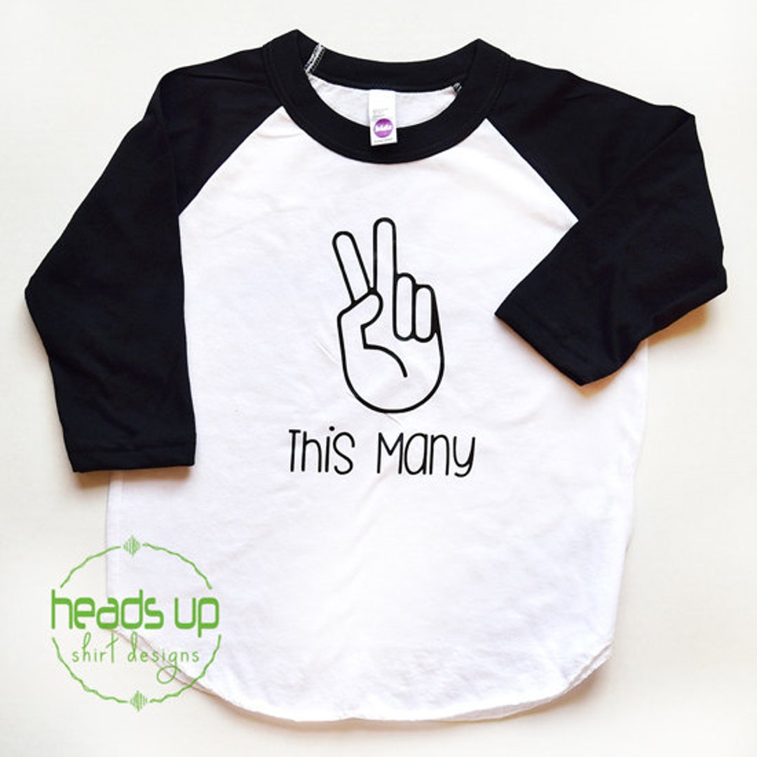I Am This Many 2 Toddler Raglan Shirt - Boy/girl Two This Many Raglan ...