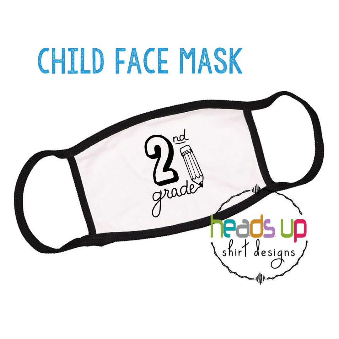 Face Mask Kids Boy Girl Back to School 2nd Grade Face Covering Face ...