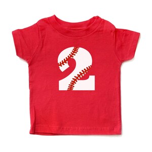 Second Birthday Baseball Shirt Toddler Boy/girl Baseball 2 Tshirt Kids ...