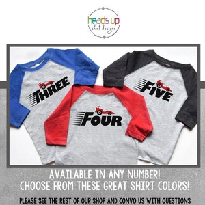 1,2,3,4,5 Racecar Birthday Shirt Boy/girl - One/two/three/four/five ...
