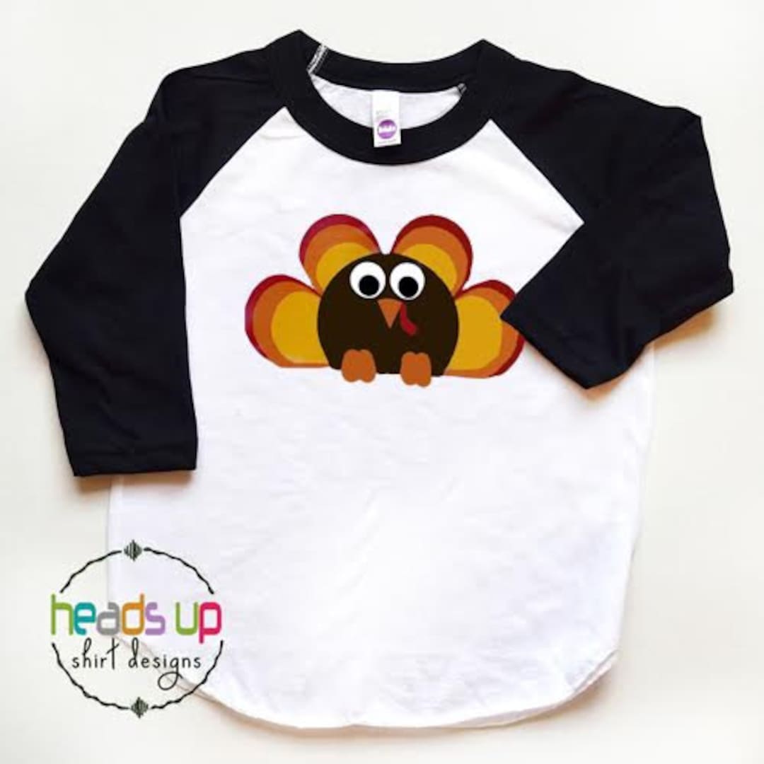 Turkey Thanksgiving Shirt Girl Baby Boy Toddler Thanksgiving Raglan ...