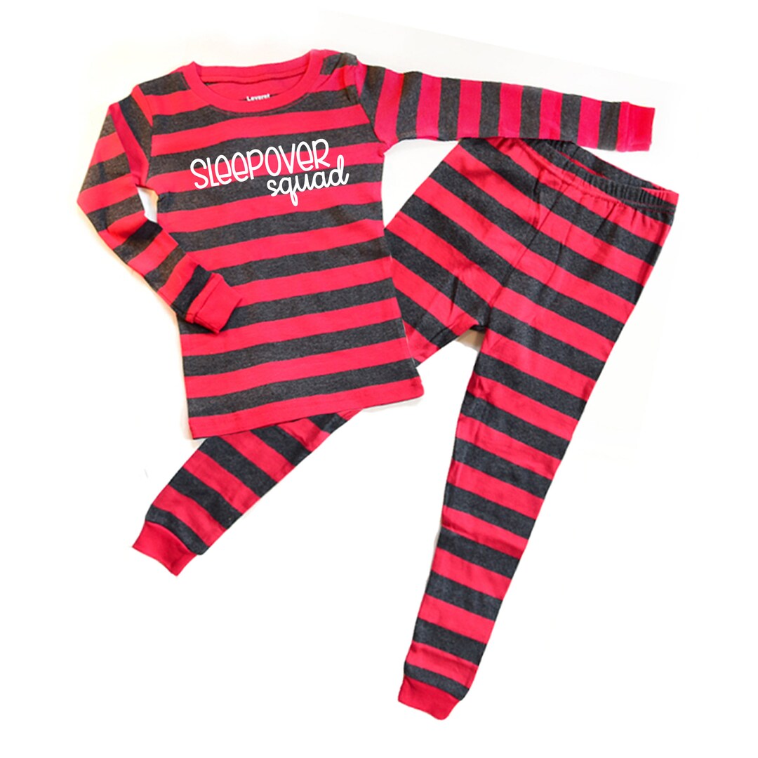 Sleepover Squad Pajamas Kids Matching Pjs Cousins Pajama Party Siblings ...