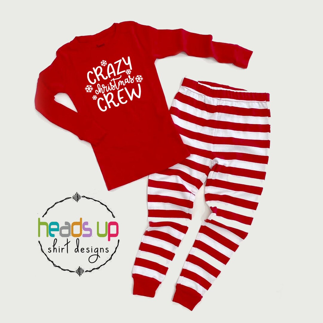 Crazy Christmas Crew Sibling Pajamas Kids Matching Family Pajamas ...