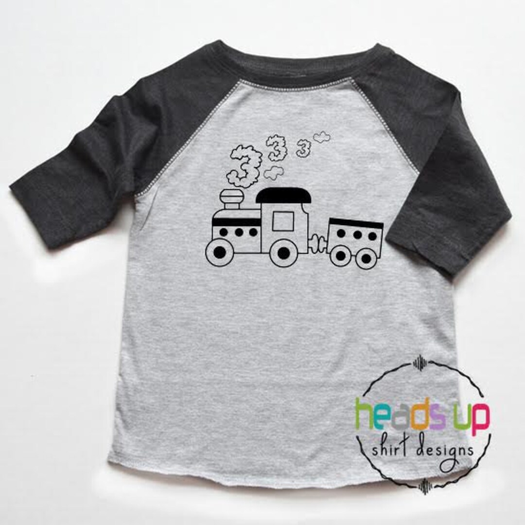 Train 3rd Birthday Shirt Raglan - Toddler Boy/girl Third Birthday Shirt ...