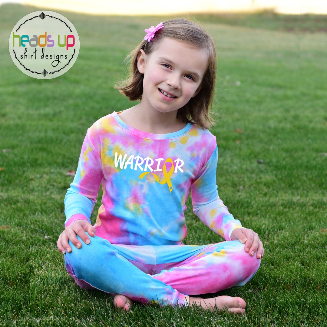 Kids Cancer Pajamas Warrior Pjs Toddler Girl Childhood Cancer Awareness ...