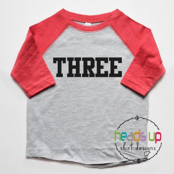 Third Birthday Shirt Raglan Toddler Boy/Girl Three tshirt