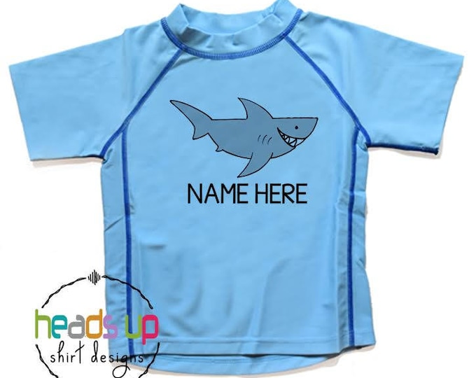 Toddler Rashguard Shark Boy Shirt Girl Baby Birthday Swim Shirt Shark ...