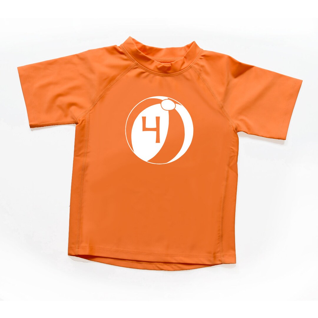 Toddler Beach Ball Rash Guard 4 Birthday - Four Bday Swim Tshirt Pool ...