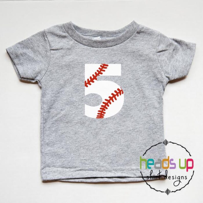 5th Birthday Shirt Boy Baseball Kids Five Birthday Tee - Etsy